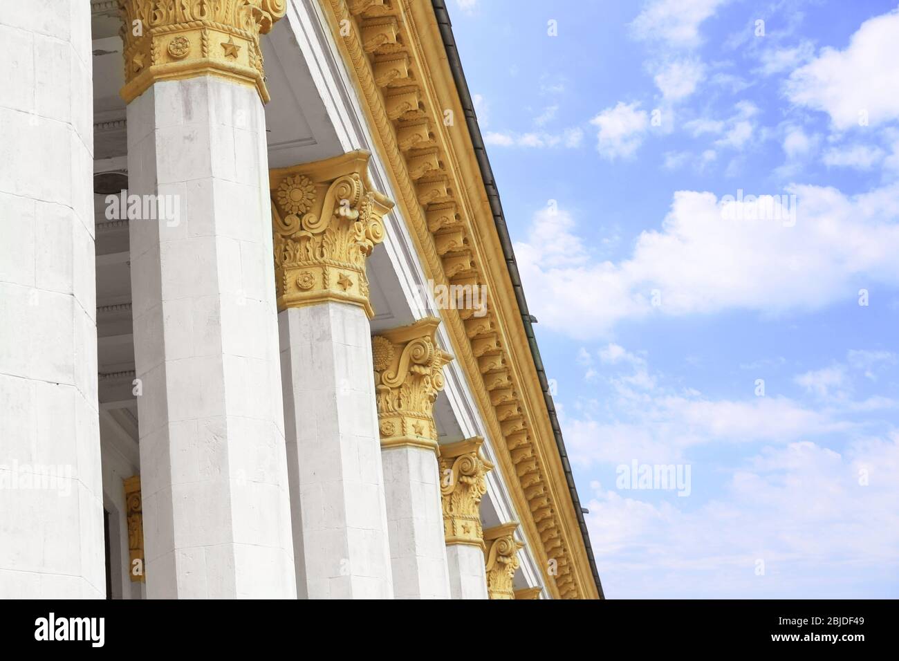 Closeup of building with columns in neoclassical style Stock Photo - Alamy