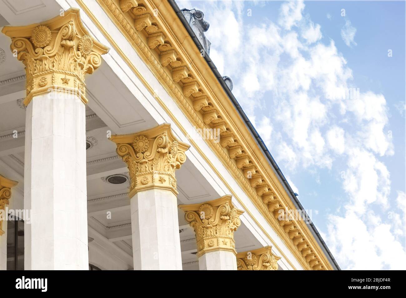 Closeup of building with columns in neoclassical style Stock Photo - Alamy
