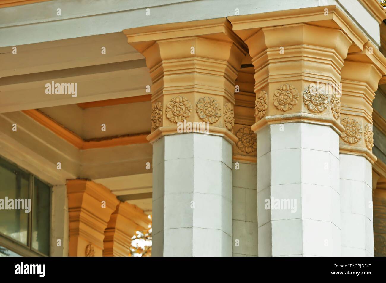 Closeup of building with columns in neoclassical style Stock Photo - Alamy