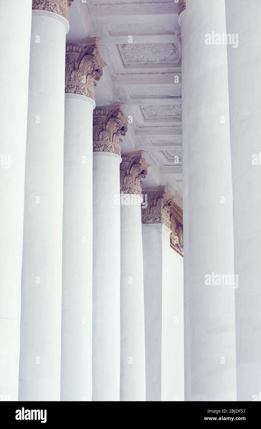 Closeup of building with columns in neoclassical style Stock Photo - Alamy
