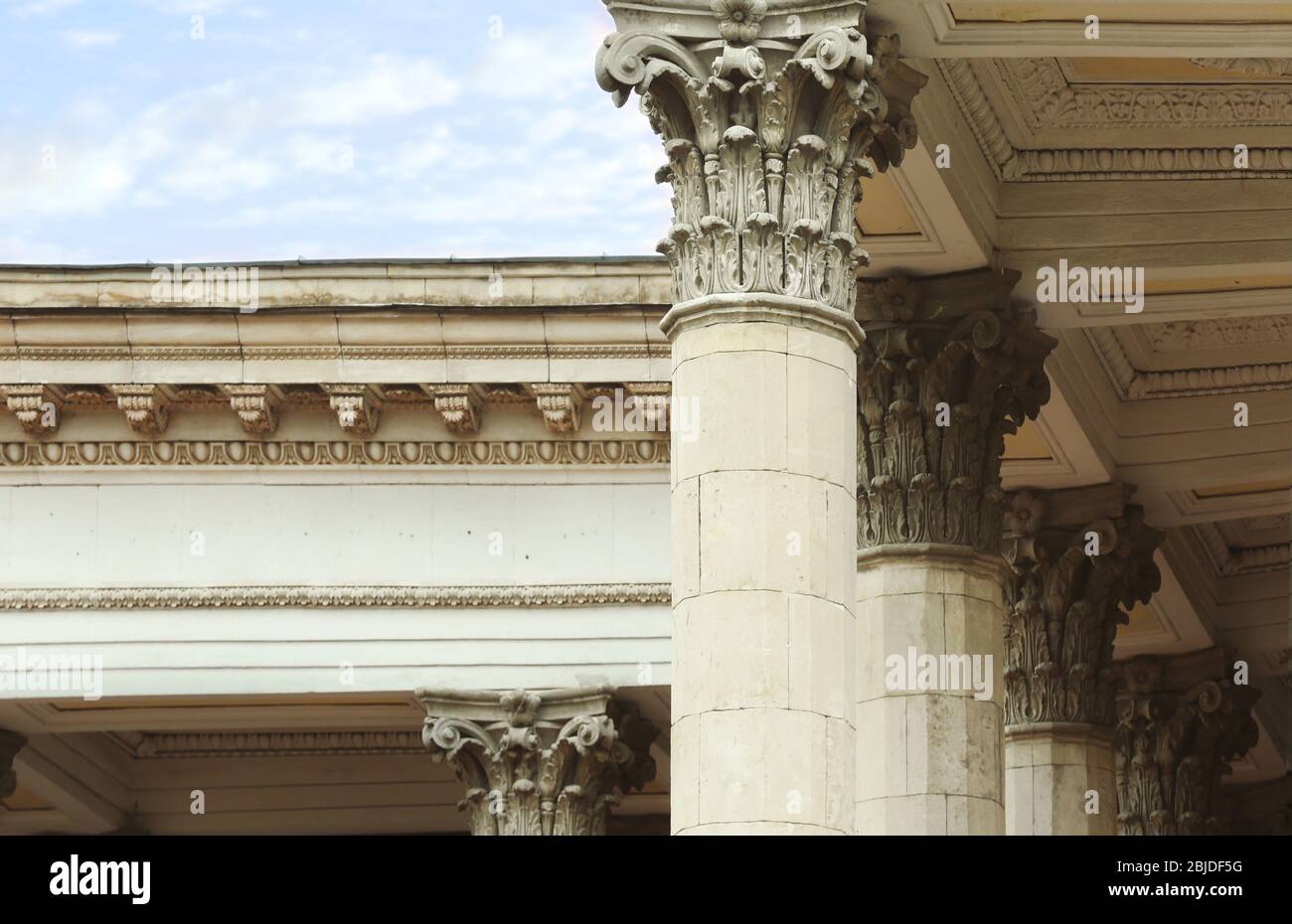 Closeup of building with columns in neoclassical style Stock Photo - Alamy