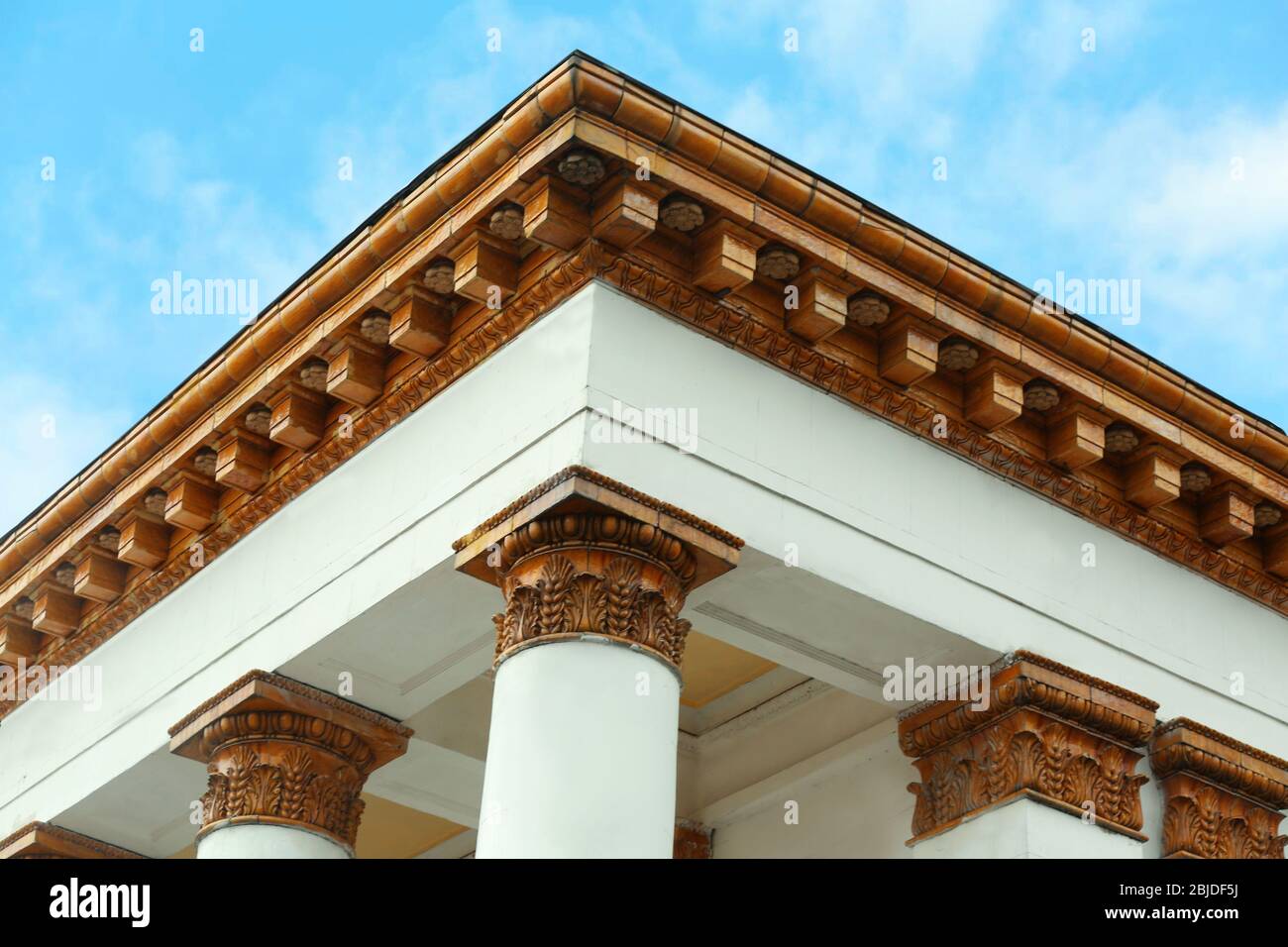 Closeup of building with columns in neoclassical style Stock Photo - Alamy