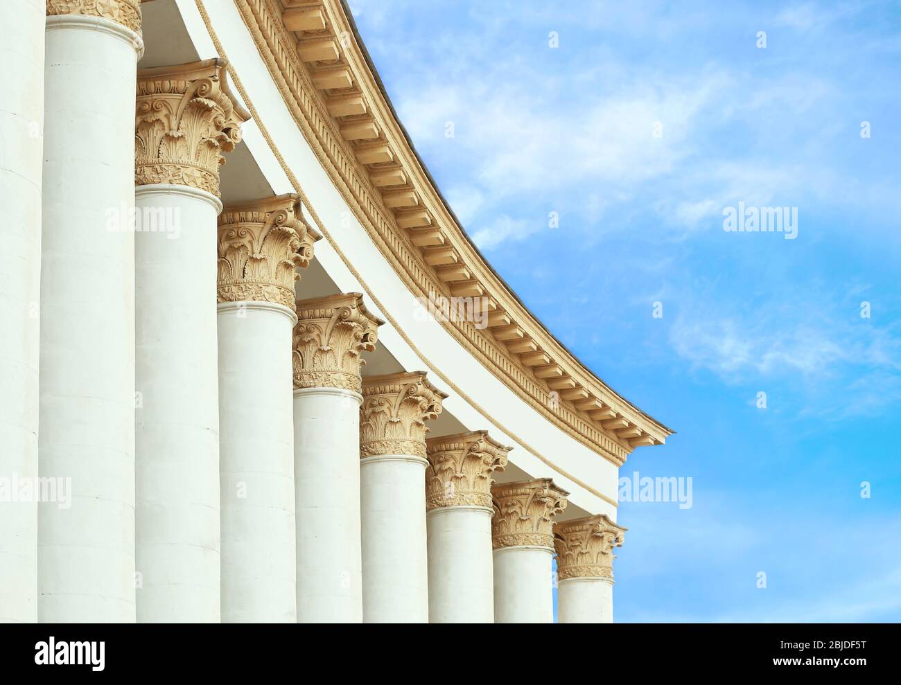 Closeup of building with columns in neoclassical style Stock Photo - Alamy