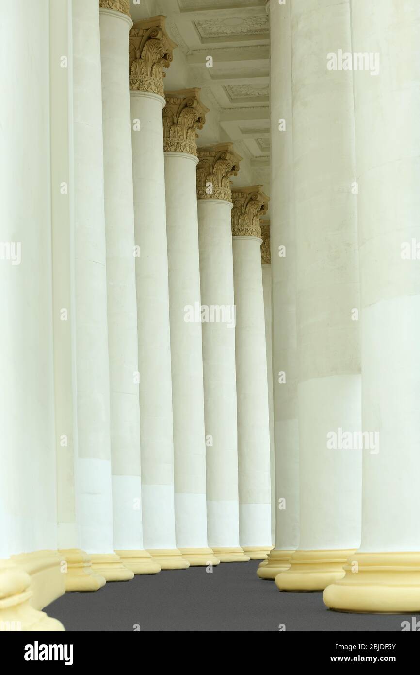 Closeup of building with columns in neoclassical style Stock Photo - Alamy