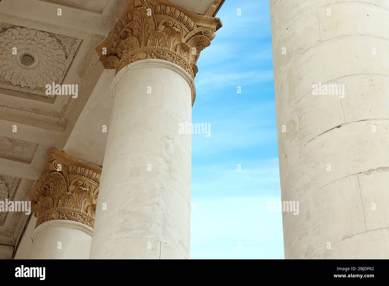Closeup of building with columns in neoclassical style Stock Photo - Alamy