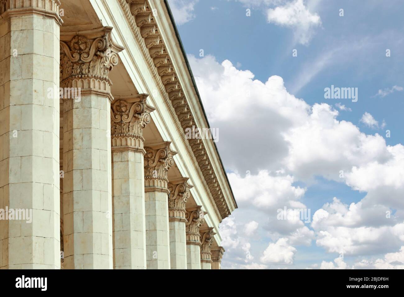 Closeup of building with columns in neoclassical style Stock Photo - Alamy