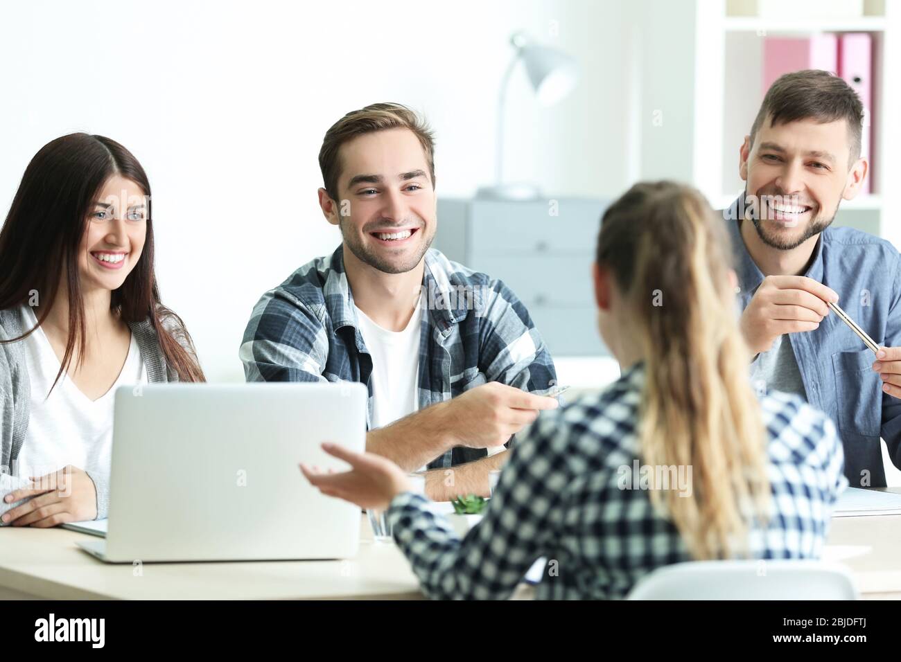 Job applicant having interview in office Stock Photo - Alamy