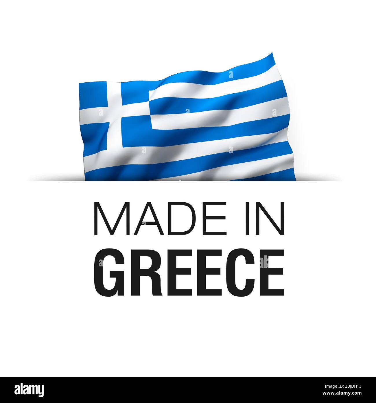 Made in Greece - Guarantee label with a waving Greek flag Stock Photo ...