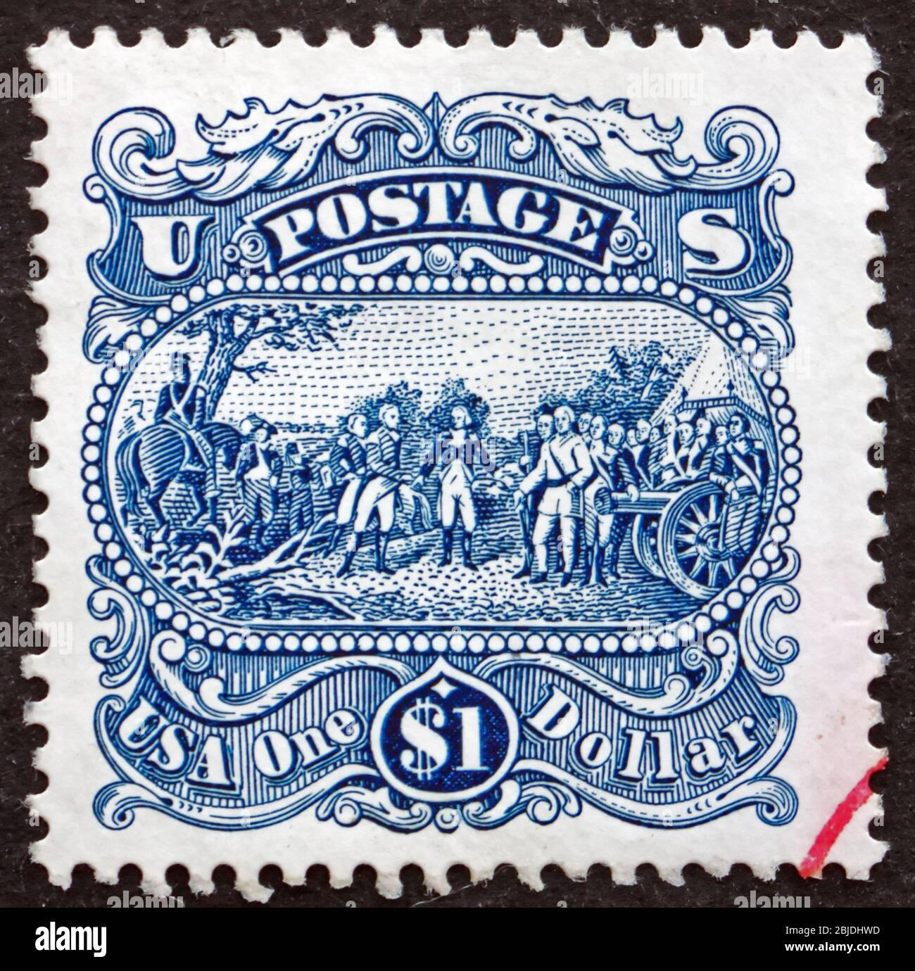 USA - CIRCA 1994: a stamp printed in the USA shows Surrender of General ...