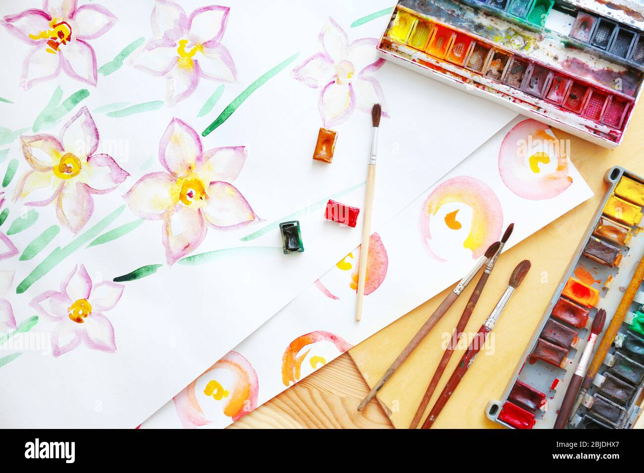 Set of watercolors hi-res stock photography and images - Alamy