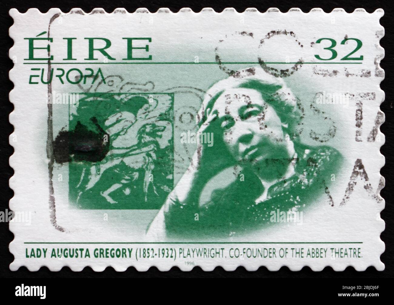 IRELAND - CIRCA 1996: A stamp printed in Ireland shows Lady Augusta ...