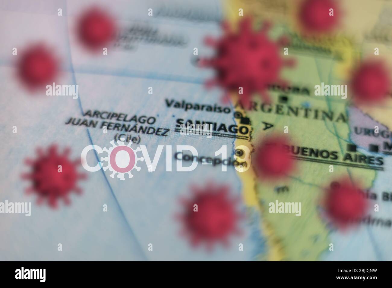 Covid-19 outbreak or new Coronavirus, 2019-nCoV, virus on a map of ...