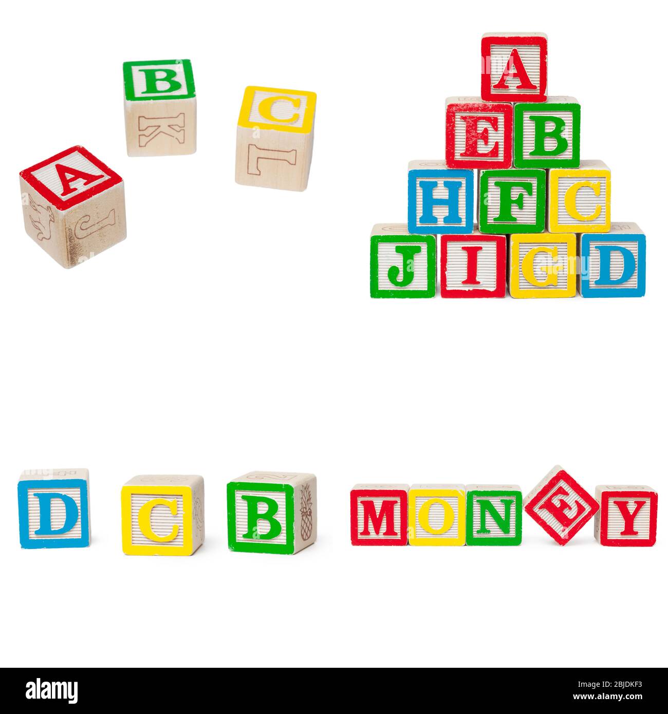 Wooden alphabet blocks isolated on white background Stock Photo - Alamy