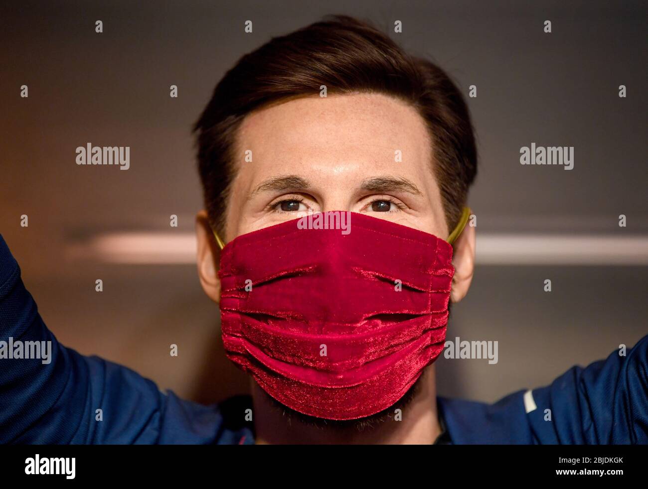 Berlin, Germany. 29th Apr, 2020. The figure of the football player ...