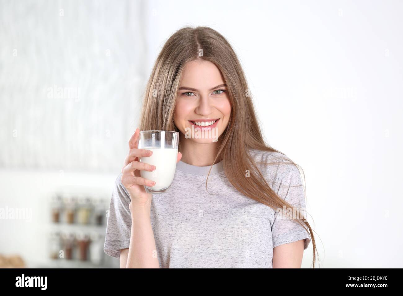 Fit woman drinking milk hi-res stock photography and images - Alamy