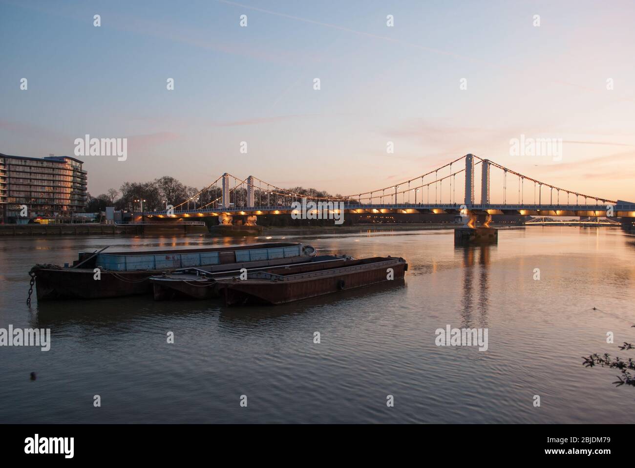 1930s Bridge Steel Structure Suspension Bridge Vertical Cables Lights ...