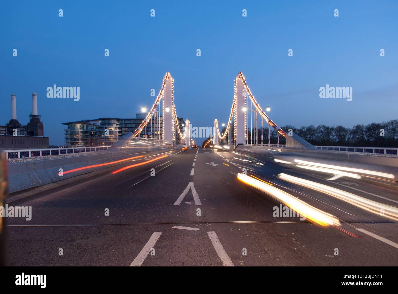 1930s Bridge Steel Structure Suspension Bridge Vertical Cables Lights ...