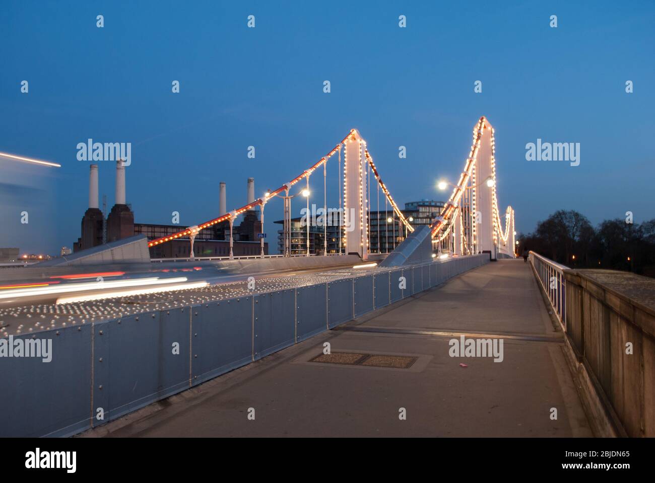 1930s Bridge Steel Structure Suspension Bridge Vertical Cables Lights ...