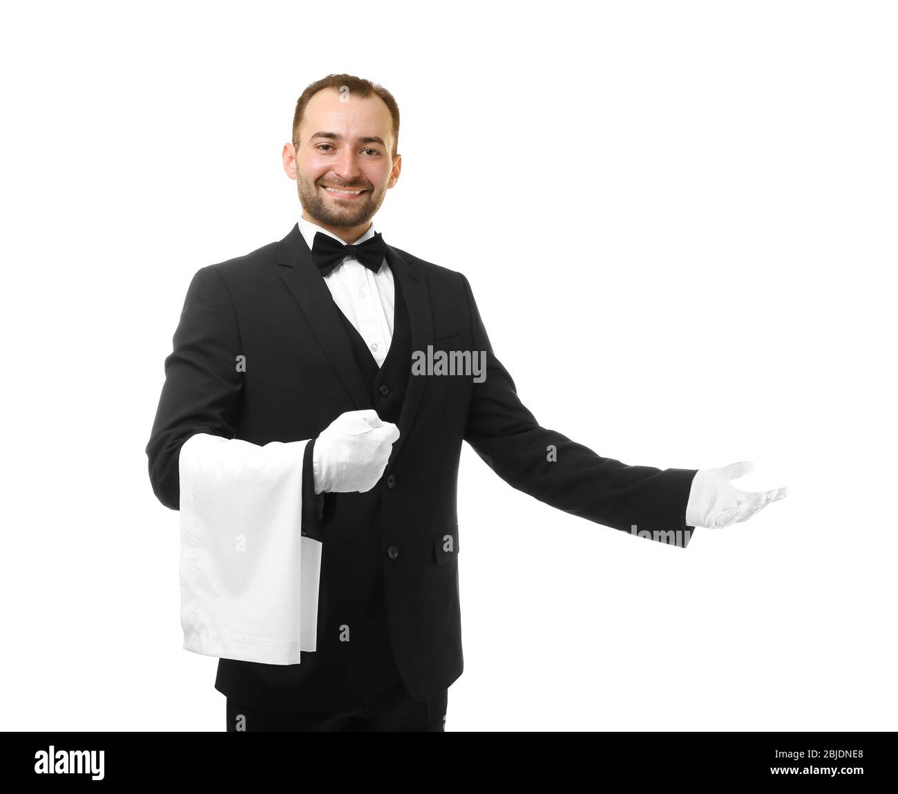 Waiter with dish towel hi-res stock photography and images - Alamy