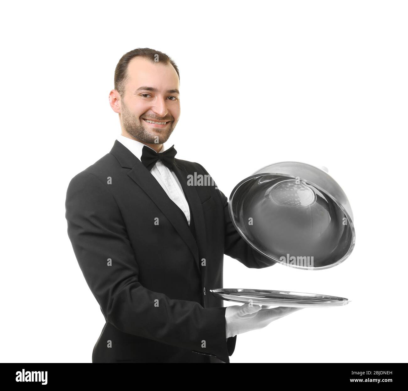 Waiter holding metal hi-res stock photography and images - Alamy