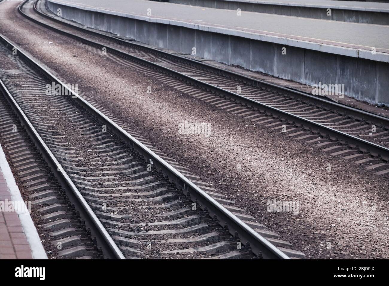 Modern railway track Stock Photo - Alamy
