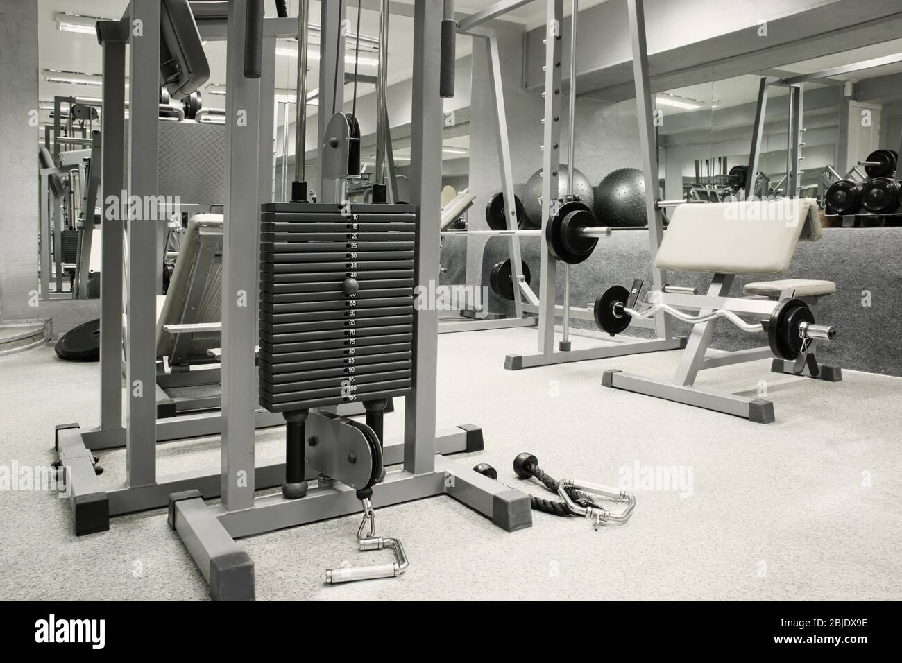 Gym interior with equipment Stock Photo - Alamy