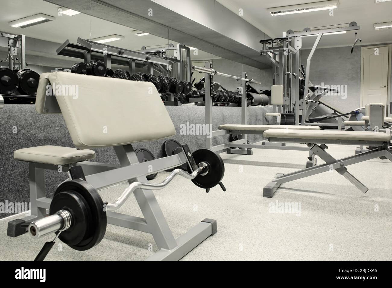 Gym interior with equipment Stock Photo - Alamy
