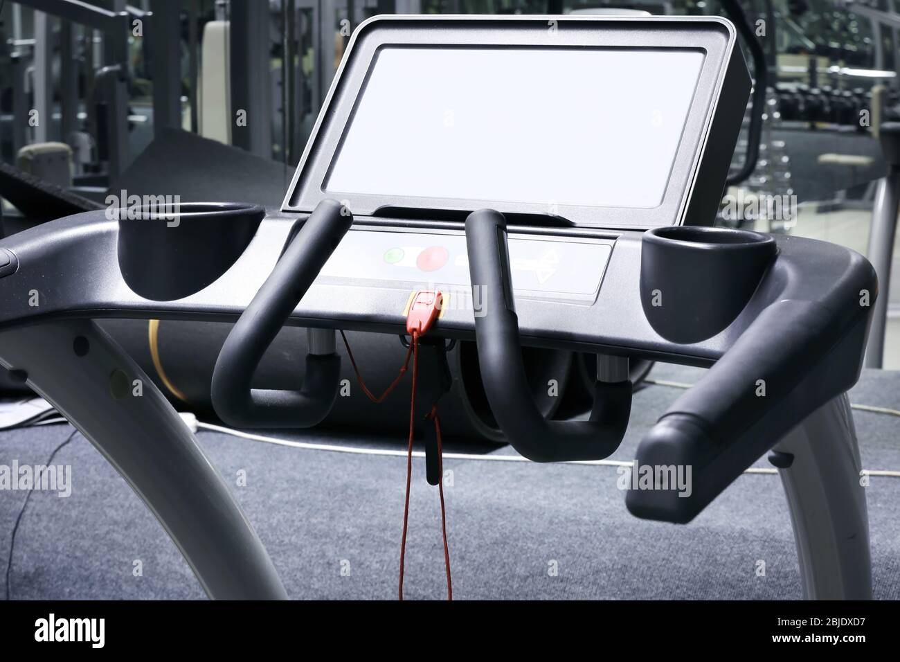 Treadmill in gym interior Stock Photo - Alamy