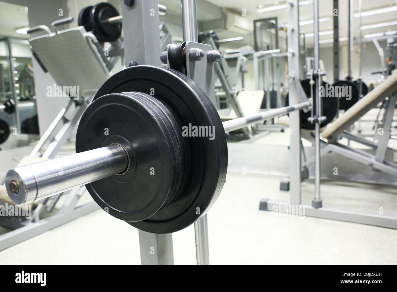 Exercising equipment at the gym Stock Photo - Alamy