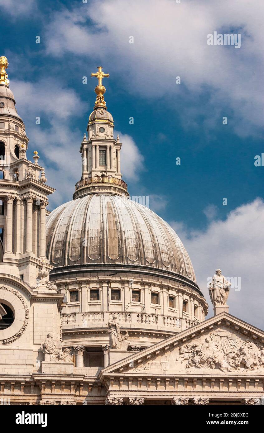 The world-famous dome of St Paul's Cathedral, an Anglican cathedral and ...
