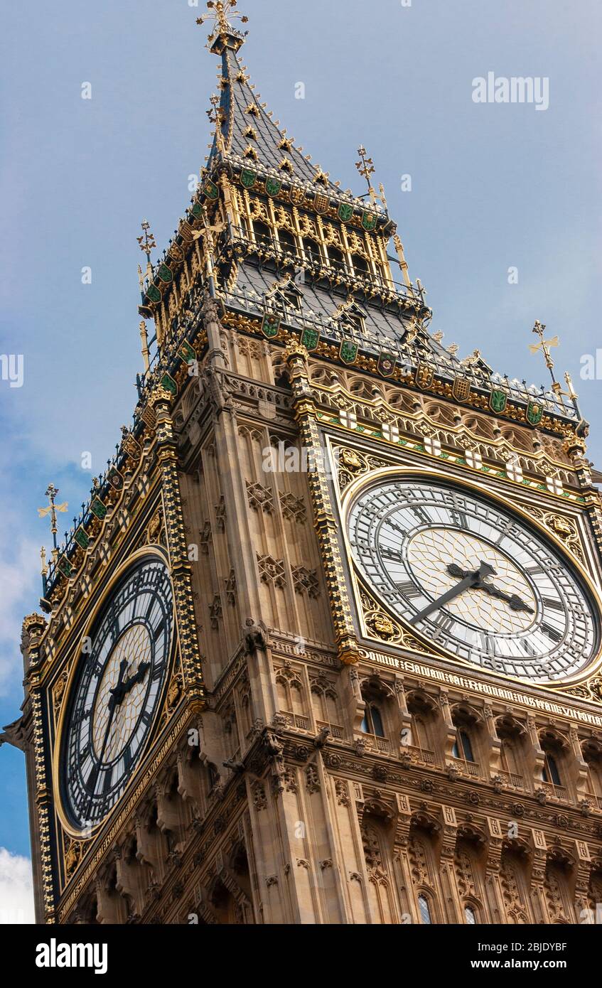 Big Ben clock faces on the Elizabeth Tower in London, England, UK Stock ...