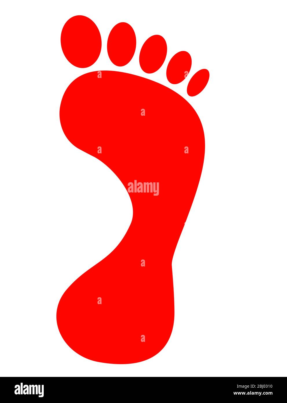 Red footprint in front of white background, illustration Stock Photo ...