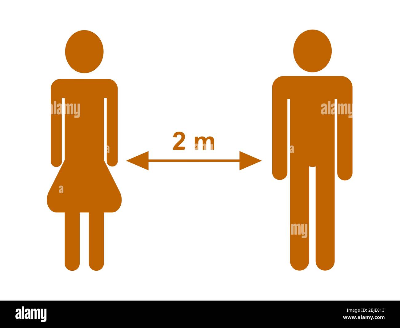 Safety distance between people, symbolic representation in an ...