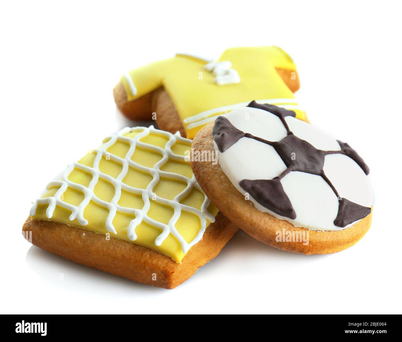 Football cookies on white background Stock Photo - Alamy