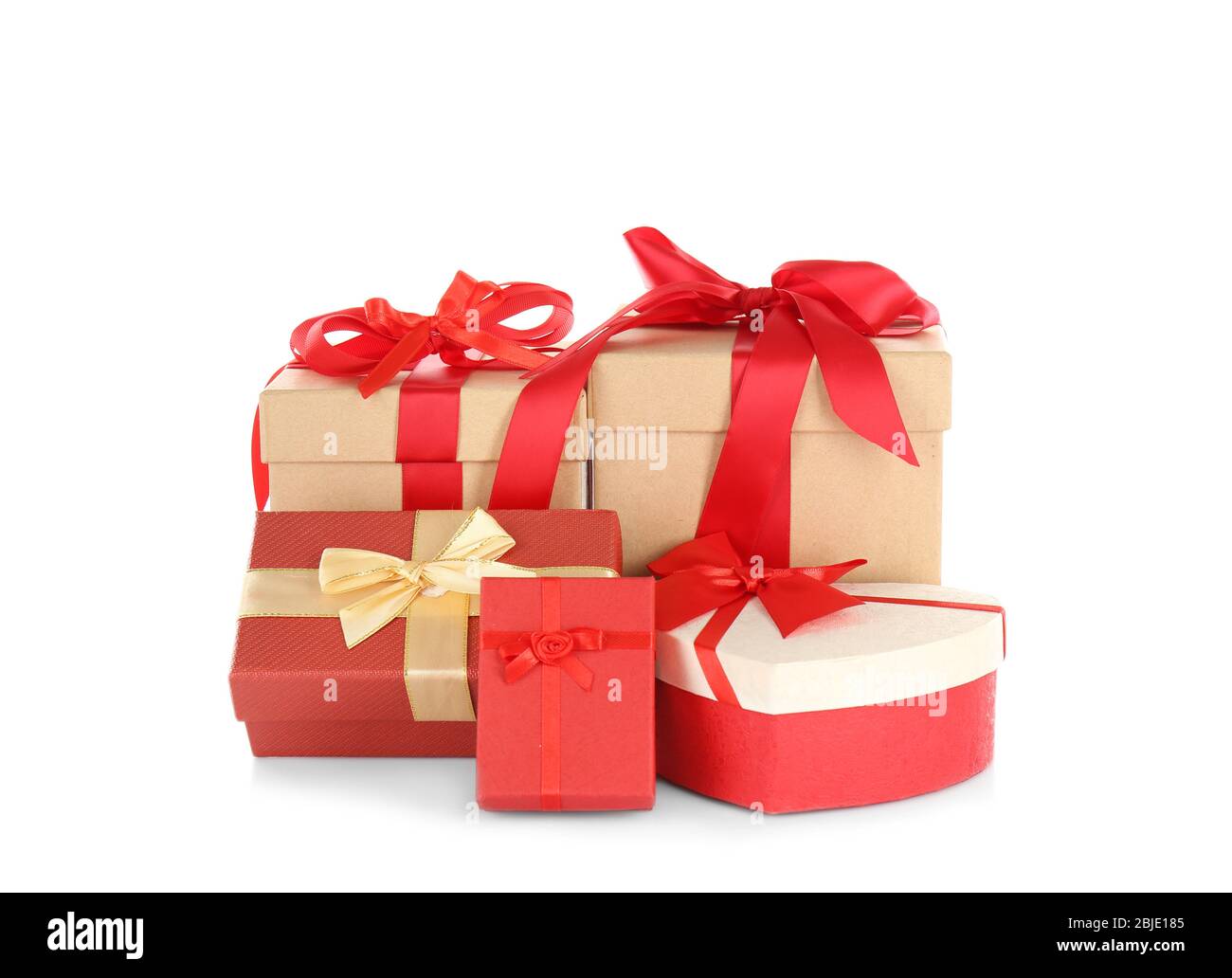 Set of gift boxes isolated on white Stock Photo - Alamy