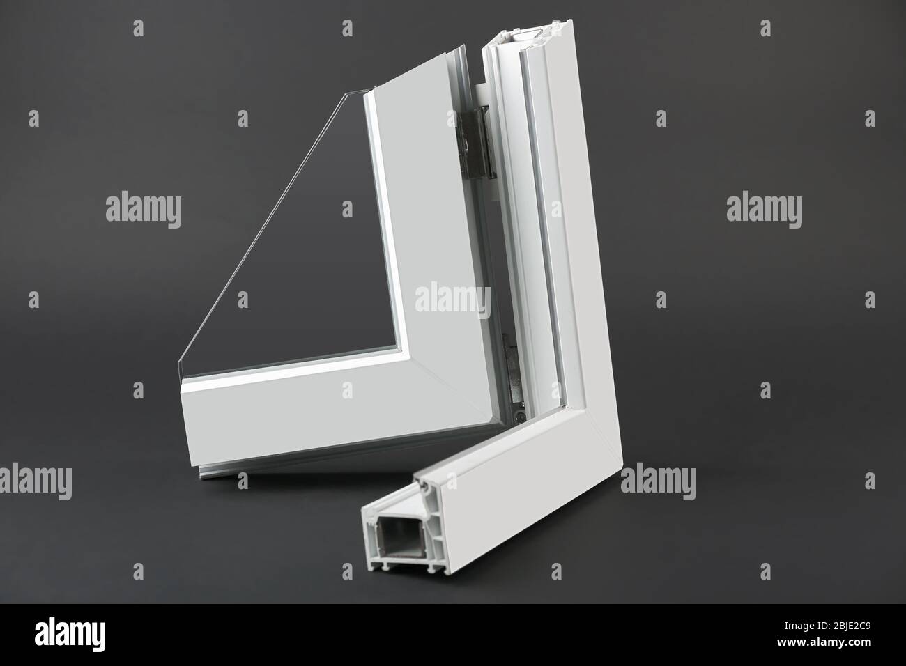 Sample of window profile on dark background Stock Photo - Alamy