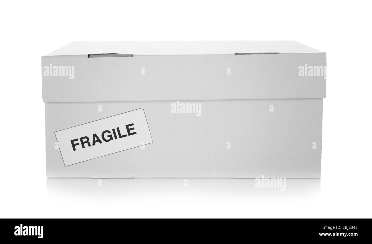 Cardboard box on white background Stock Photo - Alamy