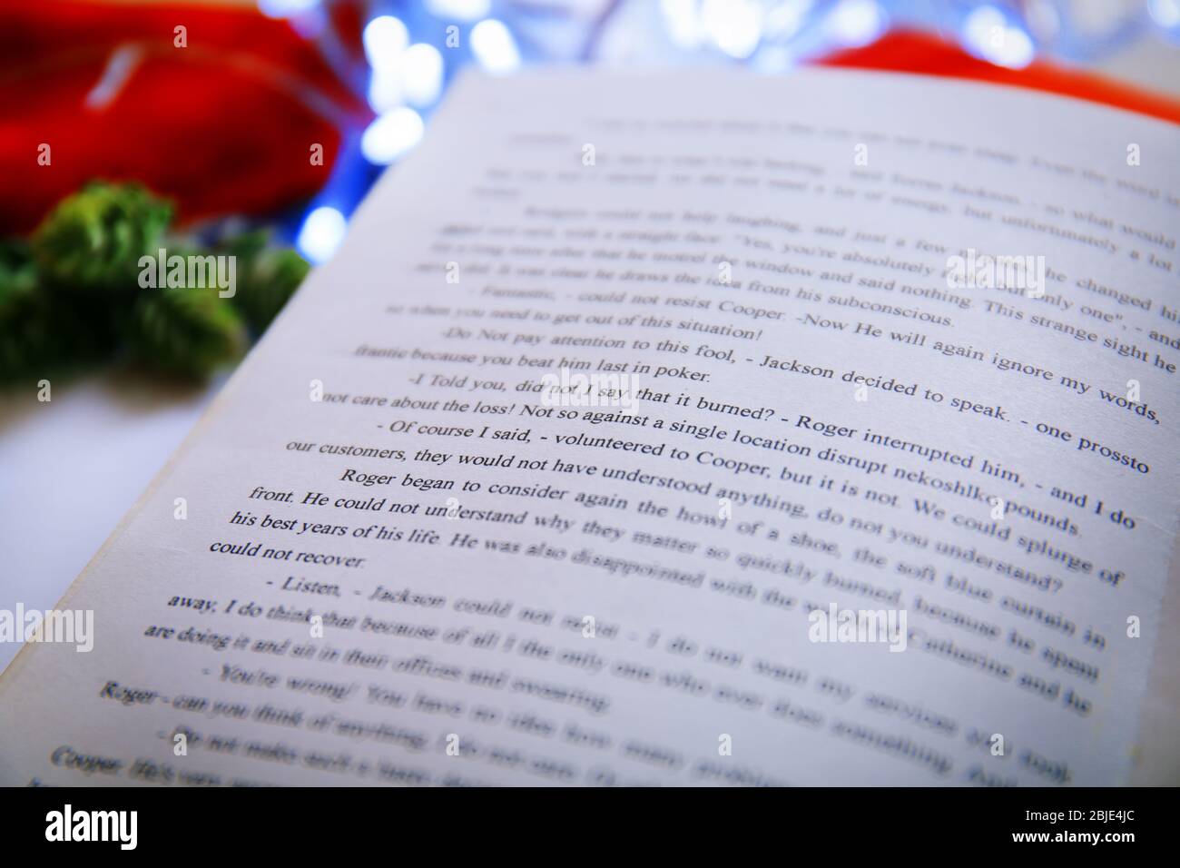 Close up view of open book Stock Photo - Alamy