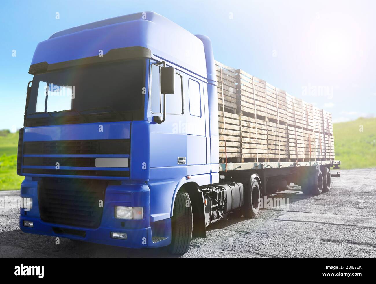 Front of cargo truck Stock Photo - Alamy