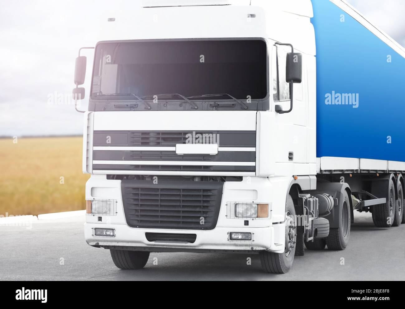 Front of cargo truck outdoor Stock Photo - Alamy