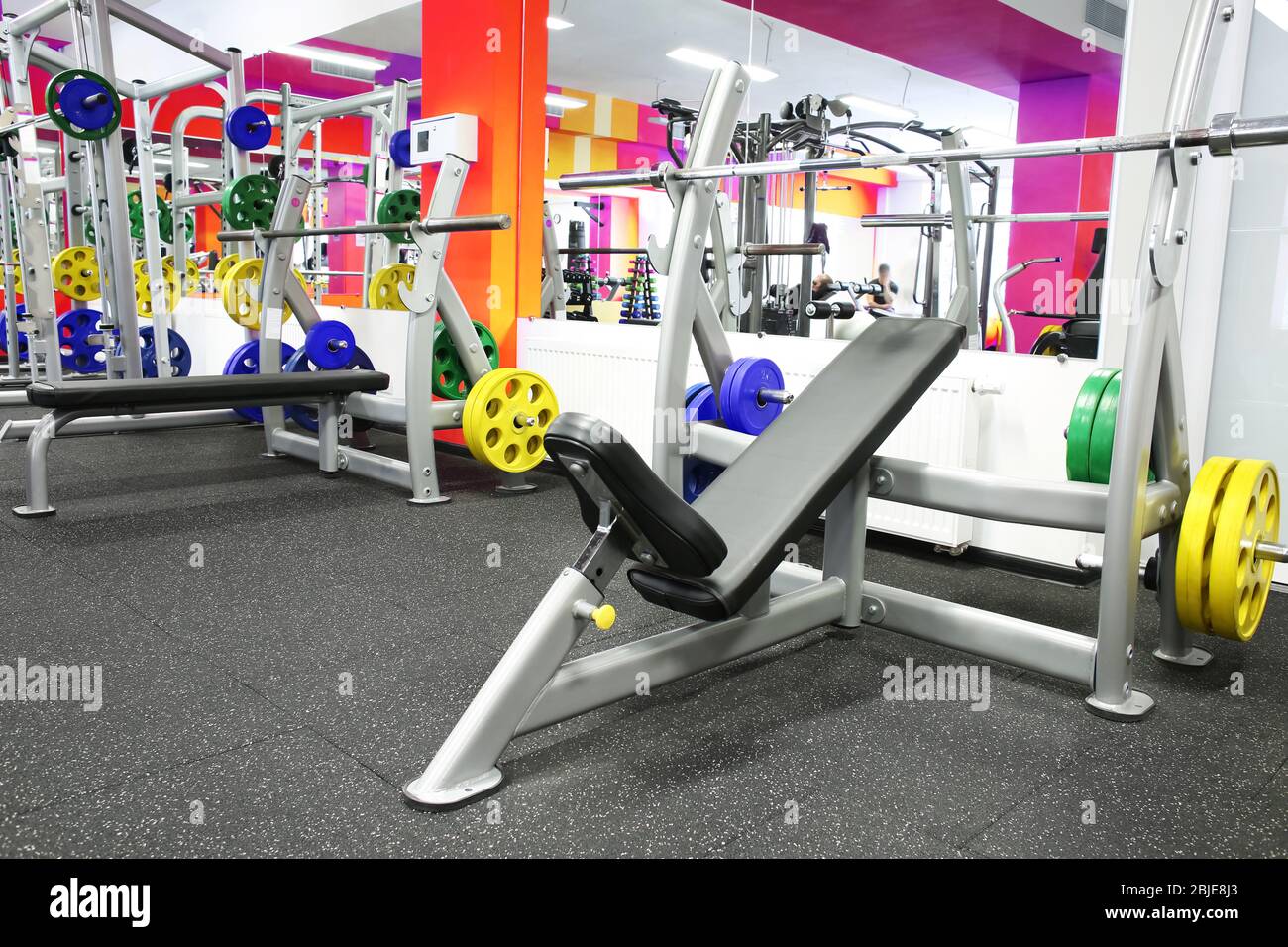 Gym interior with equipment Stock Photo - Alamy