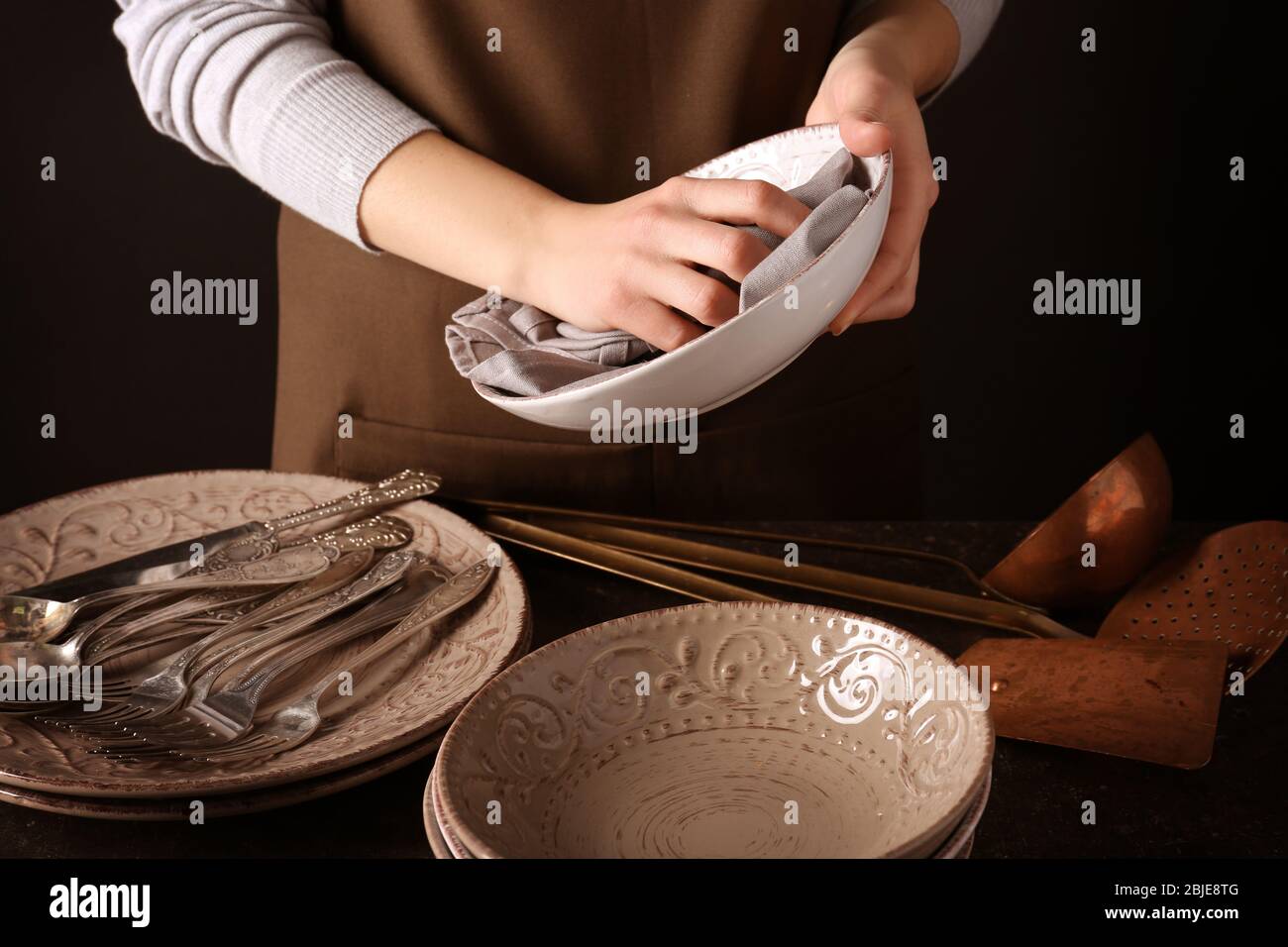 Wiping food plate hi-res stock photography and images - Alamy