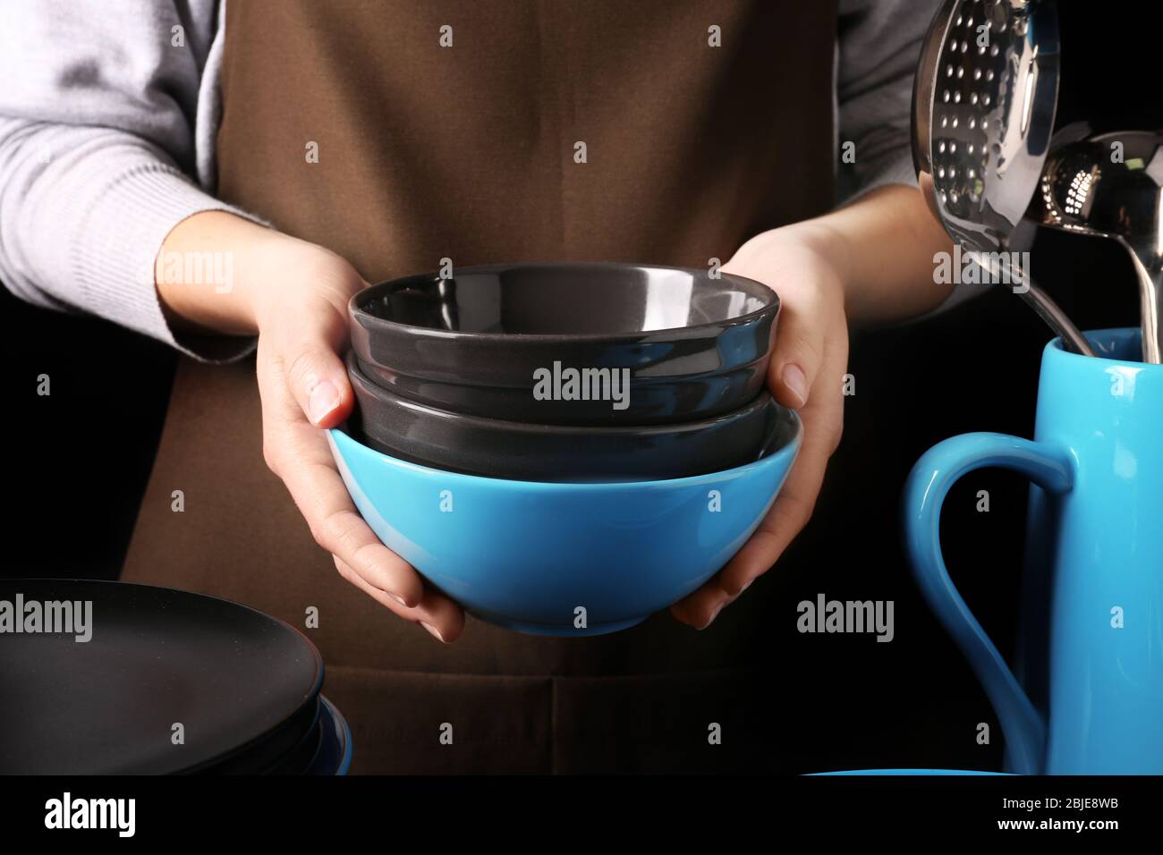 Beautiful empty clay bowls hi-res stock photography and images - Alamy