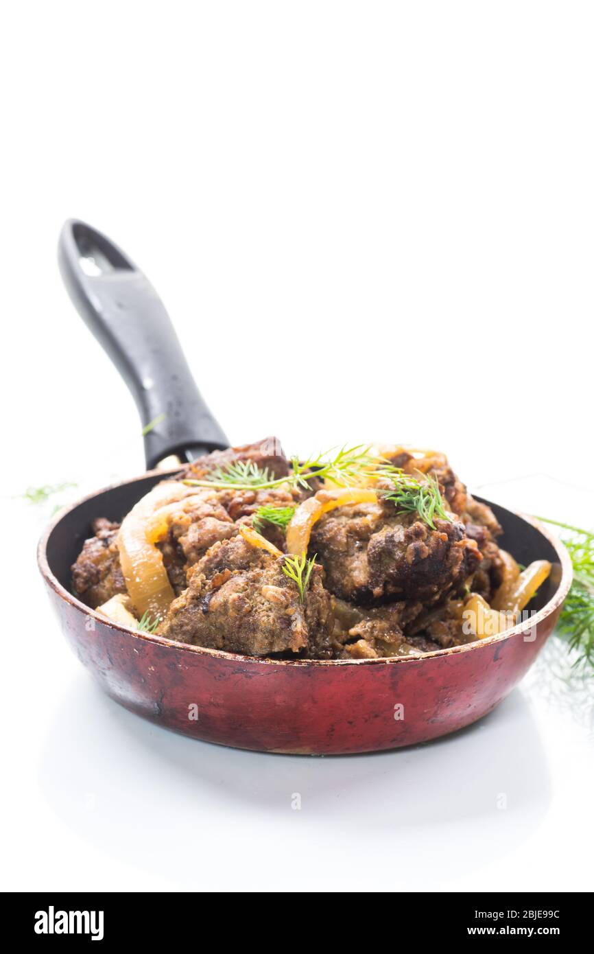 Delicious fried meat onions Cut Out Stock Images & Pictures - Alamy