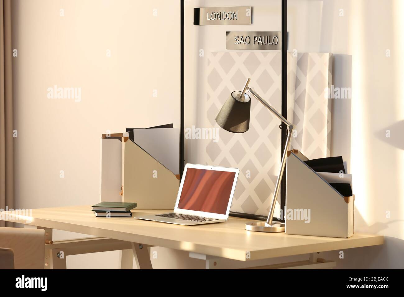Comfortable workplace with modern computer Stock Photo - Alamy
