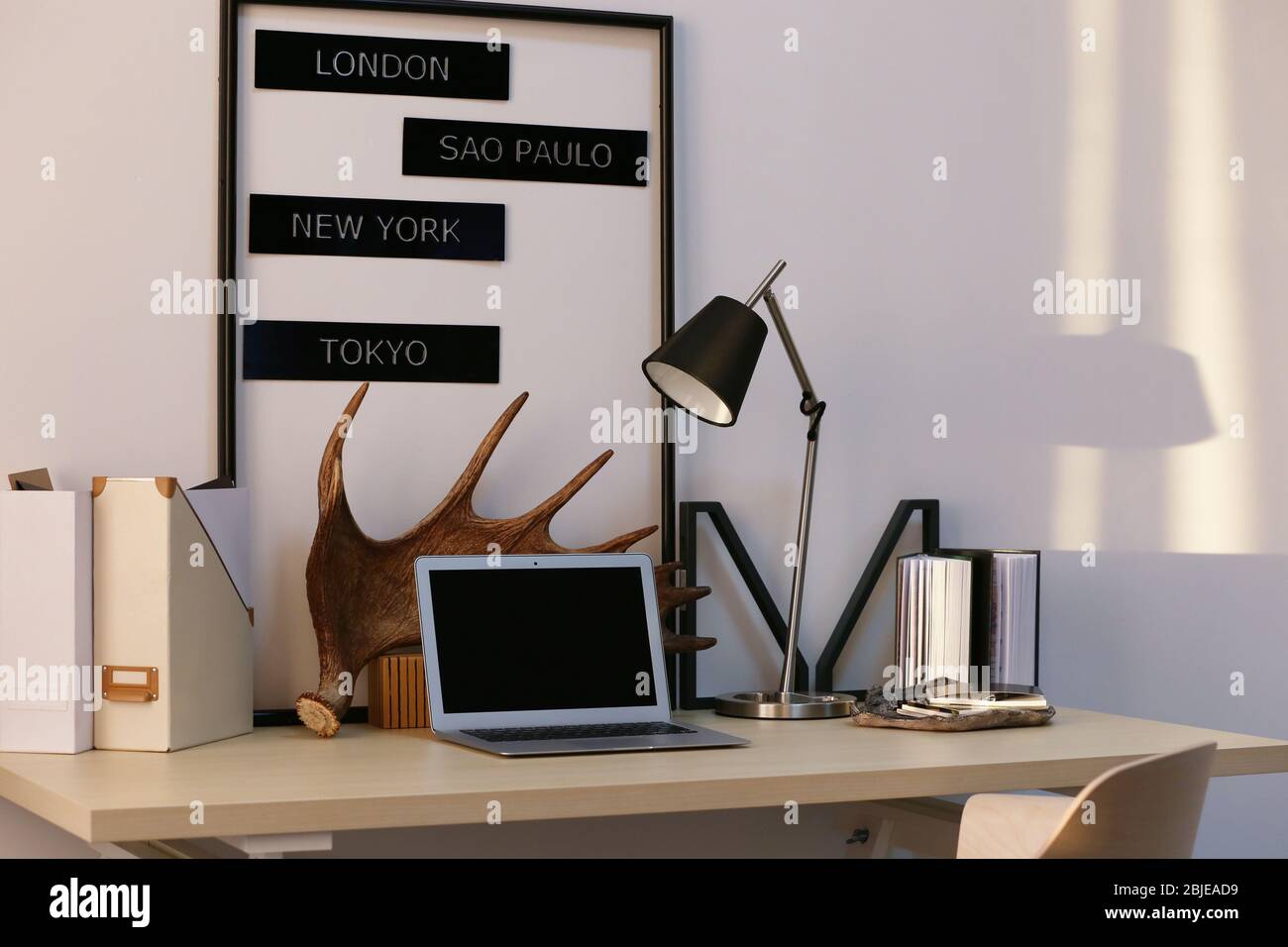 Comfortable workplace with modern computer Stock Photo - Alamy