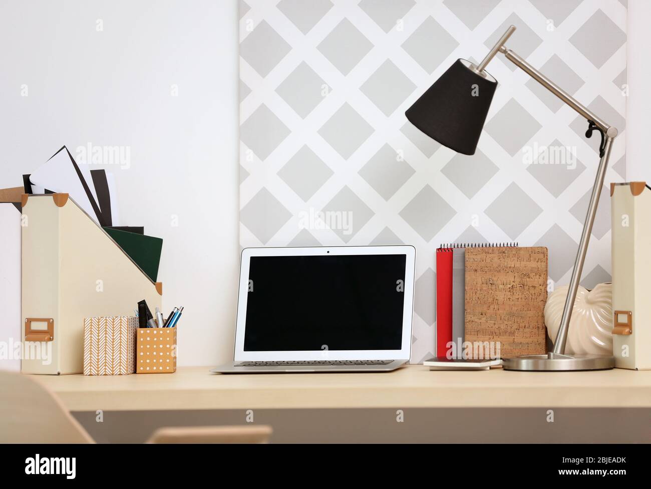 Comfortable workplace with modern computer Stock Photo - Alamy
