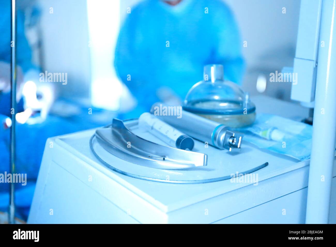 Set of medical instruments on special stand in clinic Stock Photo - Alamy
