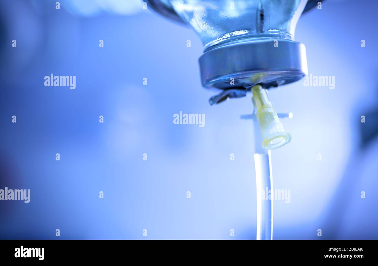 Infusion drip in hospital on blurred background, closeup Stock Photo ...