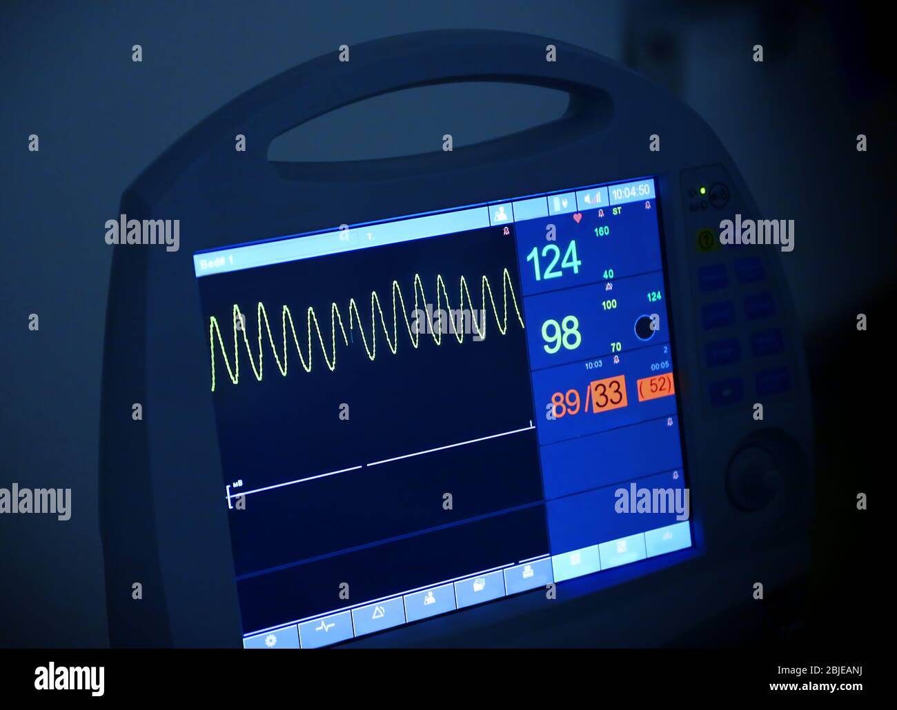 Cardiac monitor in modern clinic, closeup Stock Photo - Alamy